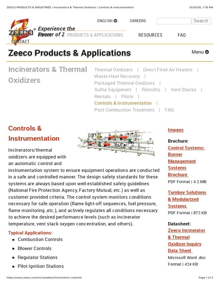 ZEECO PRODUCTS & INDUSTRIES - Incinerators & Thermal Oxidizers ...