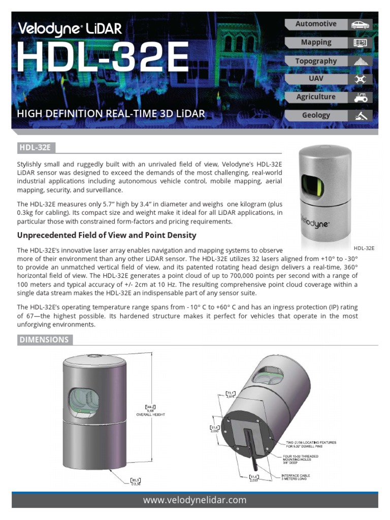 Velodyne HDL-32E PDF | PDF | Lidar | Applied And Interdisciplinary Physics