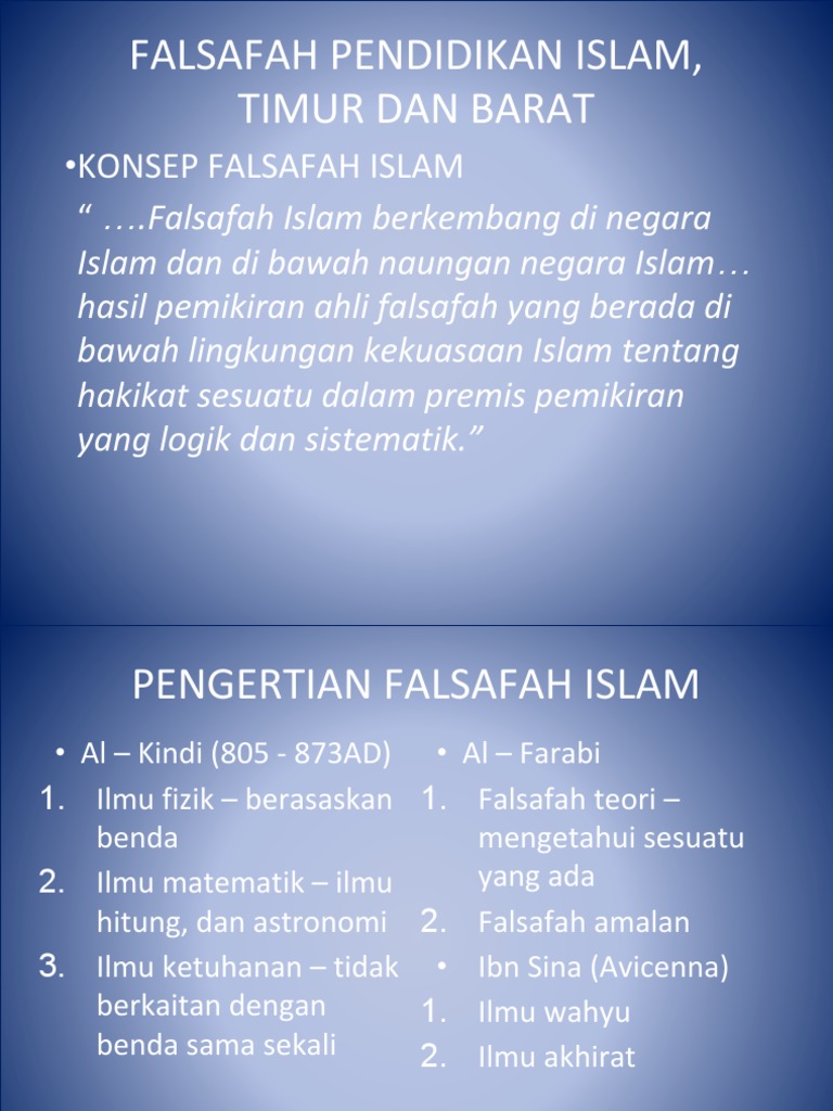 Bab 5 - Falsafah Pendidikan Islam, Timur Dan Barat | PDF