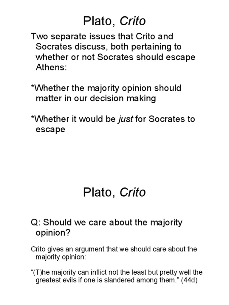 Crito Notes | PDF | Socrates | Plato