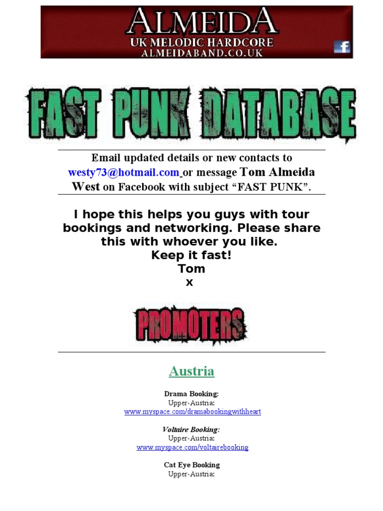 FAST PUNK PROMOTERS + Zines | PDF