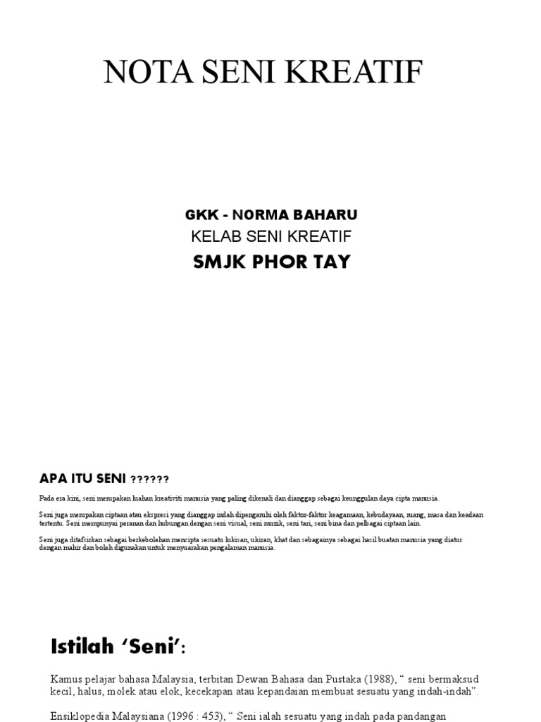 Slide Seni Kreatif GKK 2020 | PDF