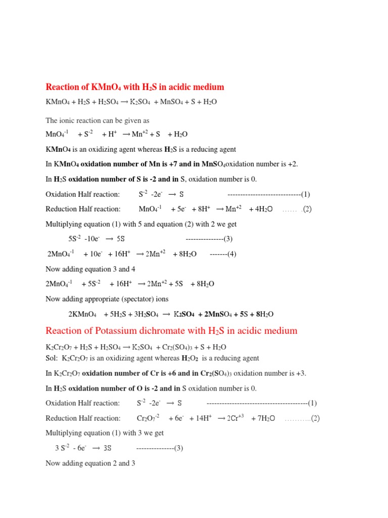 Chemistry Balancing Redox Reaction PDF | PDF