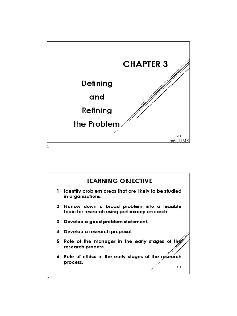 Defining and Refining The Problem: Learning Objective | PDF | Causality ...