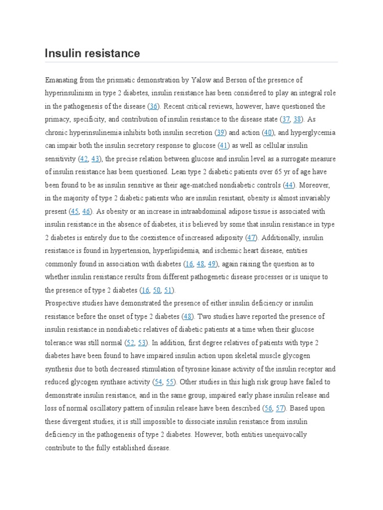 Questioning the Role of Insulin Resistance in Type 2 Diabetes: A Review ...