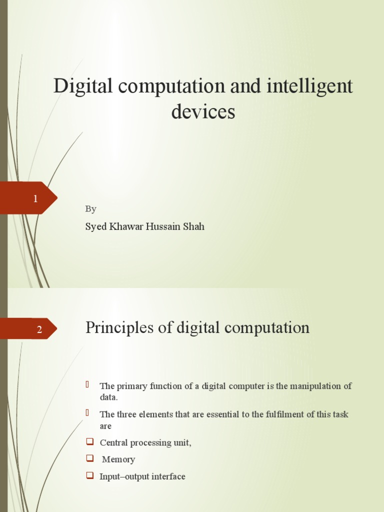 Digital Computation and Intelligent Devices | PDF | Sensor | Electrical ...