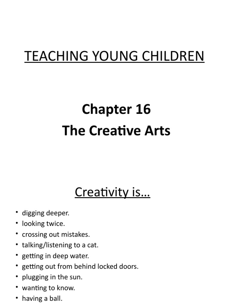 Teaching Young Children: The Creative Arts | PDF | Creativity | Behavioural Sciences