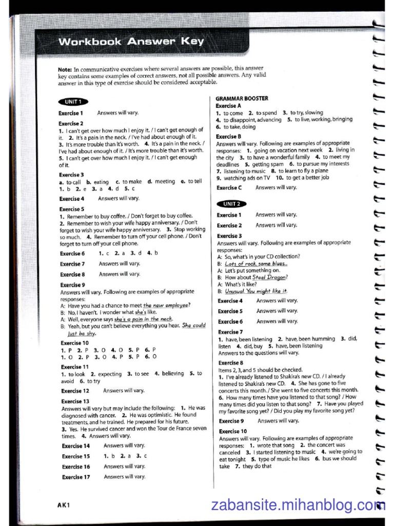 Summit 1 Workbook Key PDF | PDF