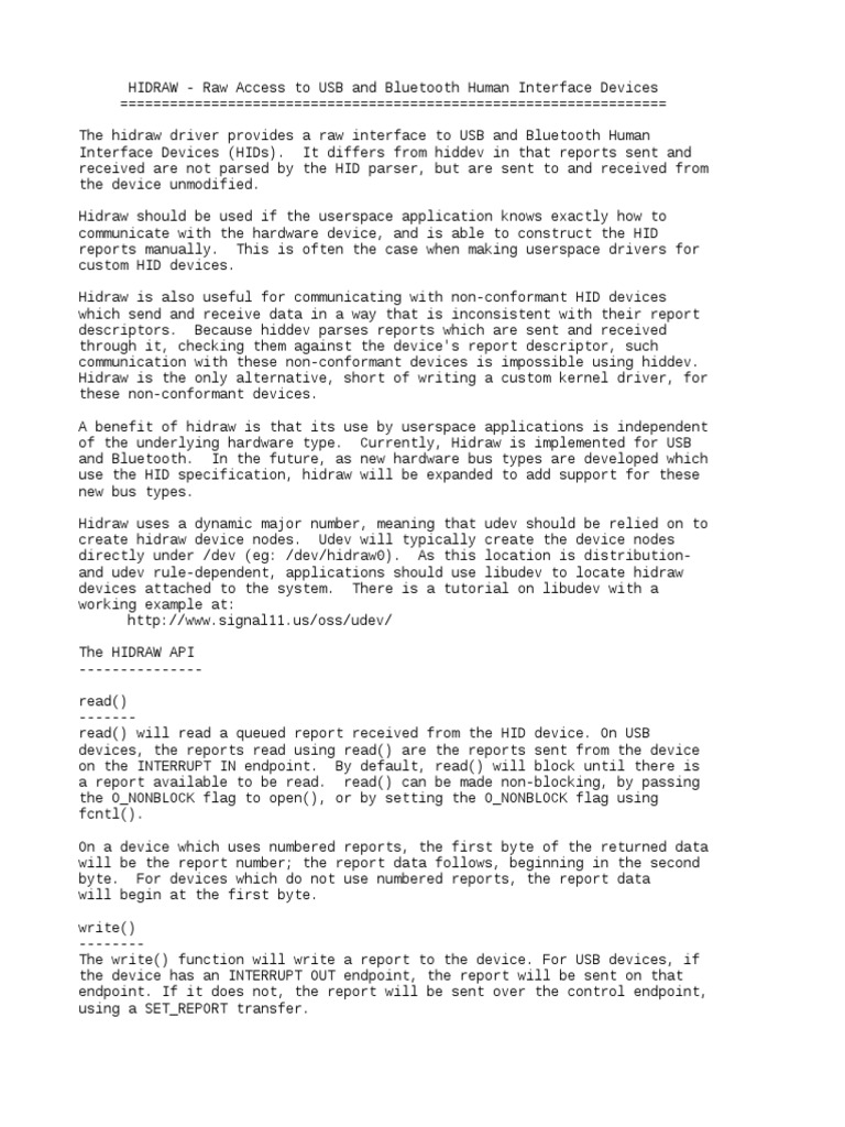 Hidraw | Download Free PDF | String (Computer Science) | Usb