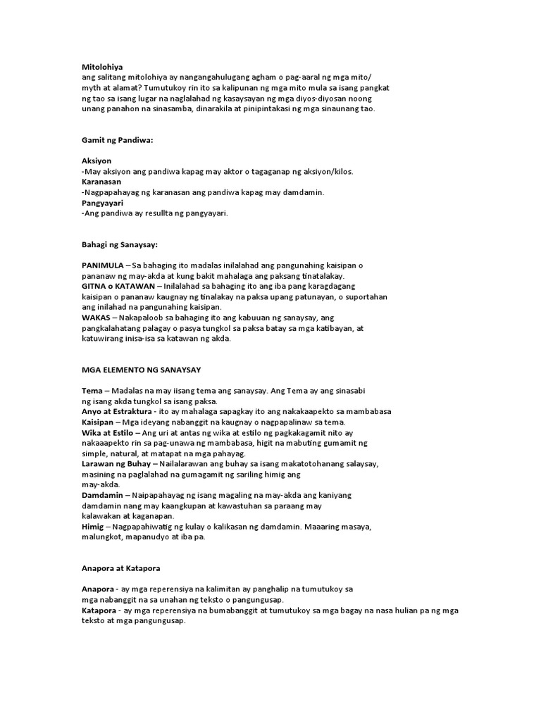 Mitolohiya Reviewer | PDF