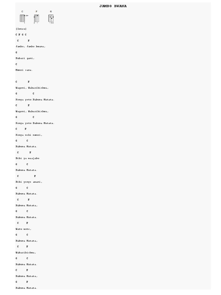 Jambo Bwana | PDF