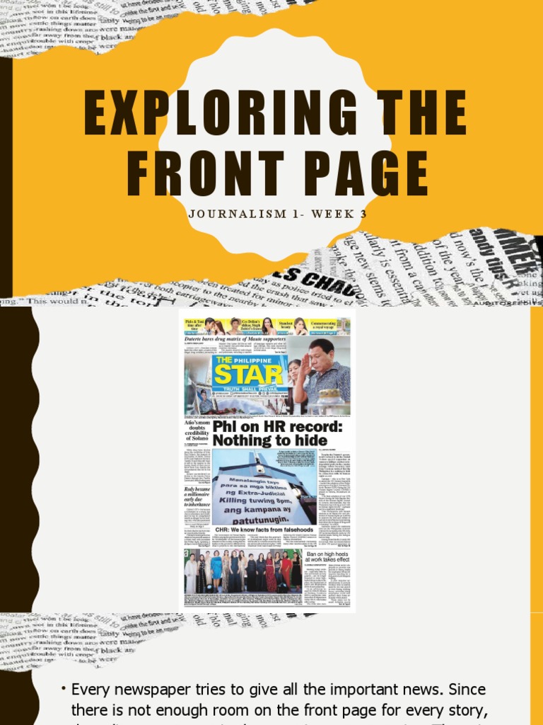 Anatomy of a Newspaper Front Page | PDF | News | Newspapers