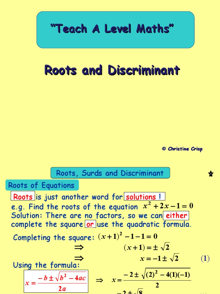 Discriminant of Quadratic Equation-Q1W3 | PDF | Quadratic Equation ...