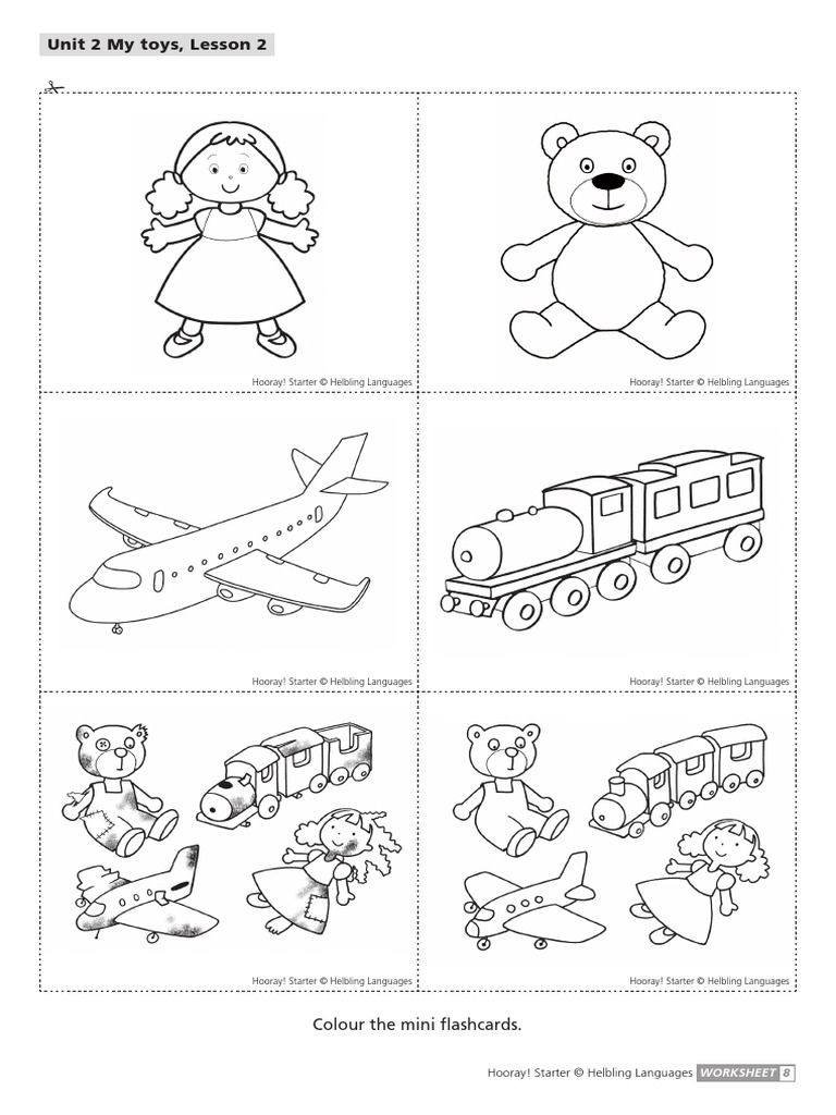 Unit 2 My Toys, Lesson 2: Colour The Mini FL Ashcards | PDF