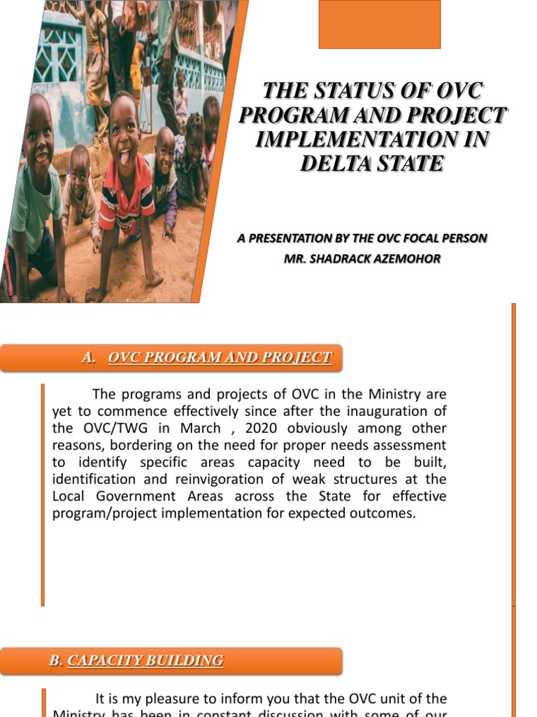 2ND Quarterly Report The Status of Ovc Program and Project ...