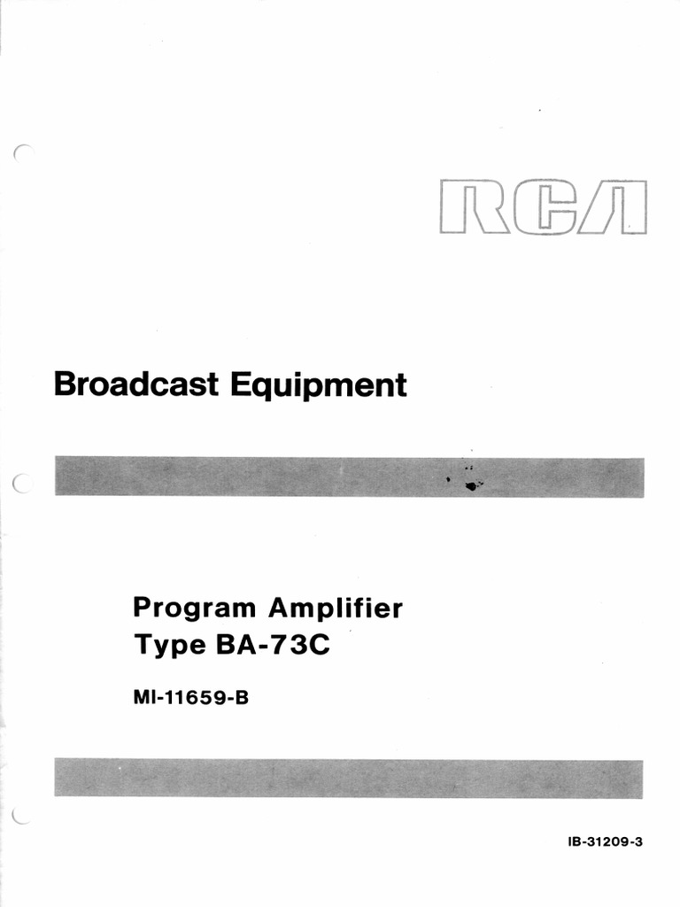 RCA BA-73C Instructions Masuto's | PDF | Amplifier | Resistor
