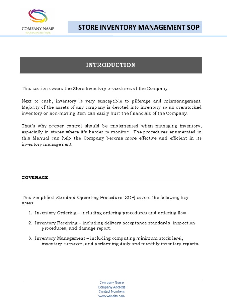 Store Inventory SOP Guide | PDF | Inventory | Turnover (Employment)