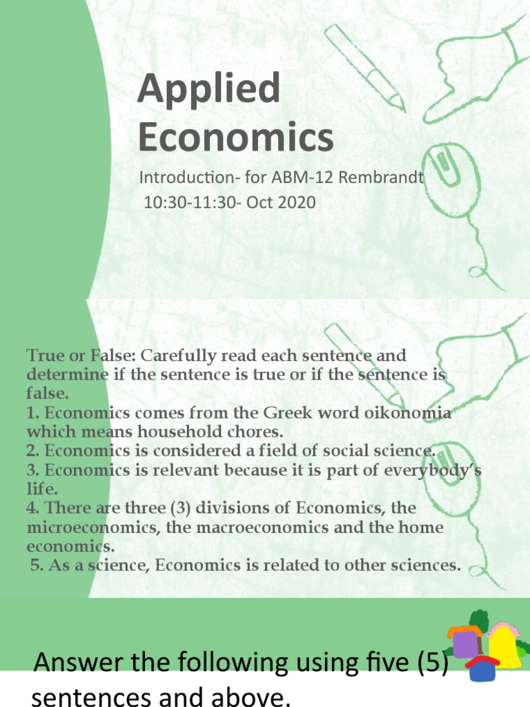 Applied Economics: Introduction-For ABM-12 Rembrandt 10:30-11:30 - Oct ...