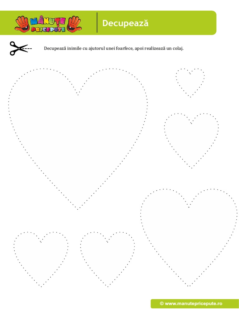 Fisa Inimioare Decupat Colorat PDF | PDF