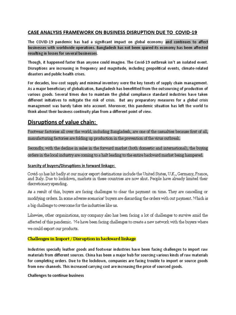 Disruptions of Value Chain:: Case Analysis Framework On Business ...