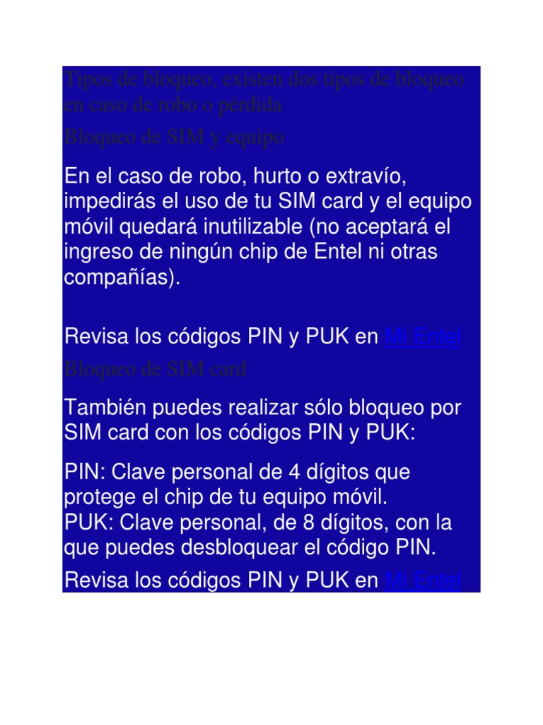 Tipos de Bloqueo PDF | PDF