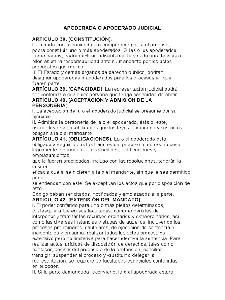 Apoderada o Apoderado Judicial | PDF | Testigo experto | Demanda judicial