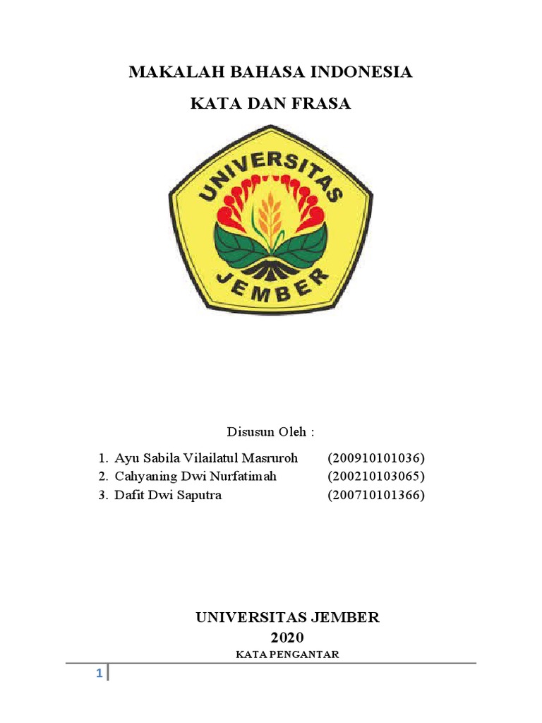 Makalah Kata Dan Frasa Kelompok 4 | PDF | Seni & Disiplin Bahasa
