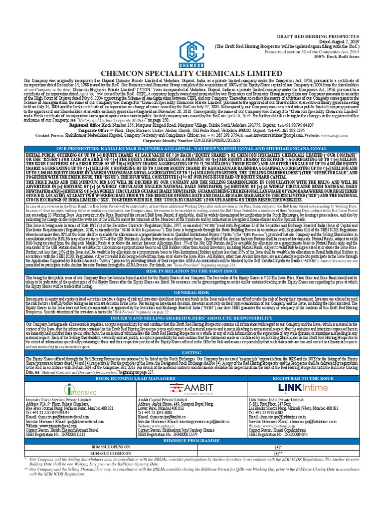 Chemcon Speciality Chemicals Limited: Ambit | PDF | Stocks | Articles ...