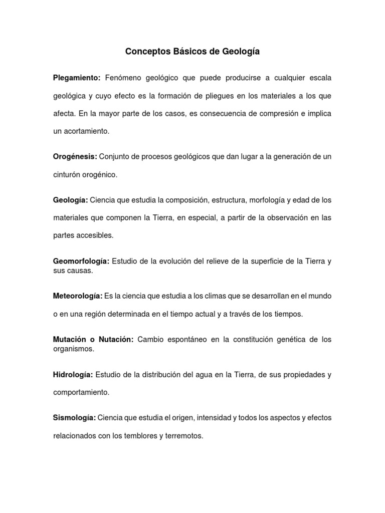 Conceptos Básicos de Geología | PDF | Tierra | Geología