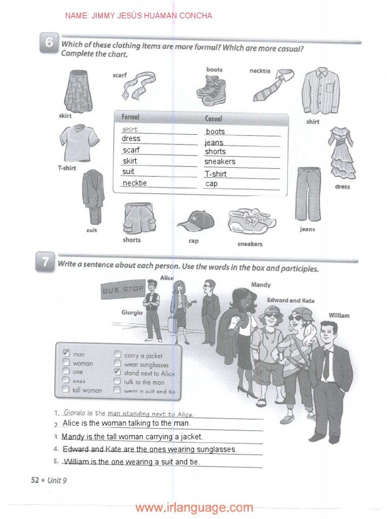 UNIT 9, Activities 6,7,8,9,10 and 10 | PDF