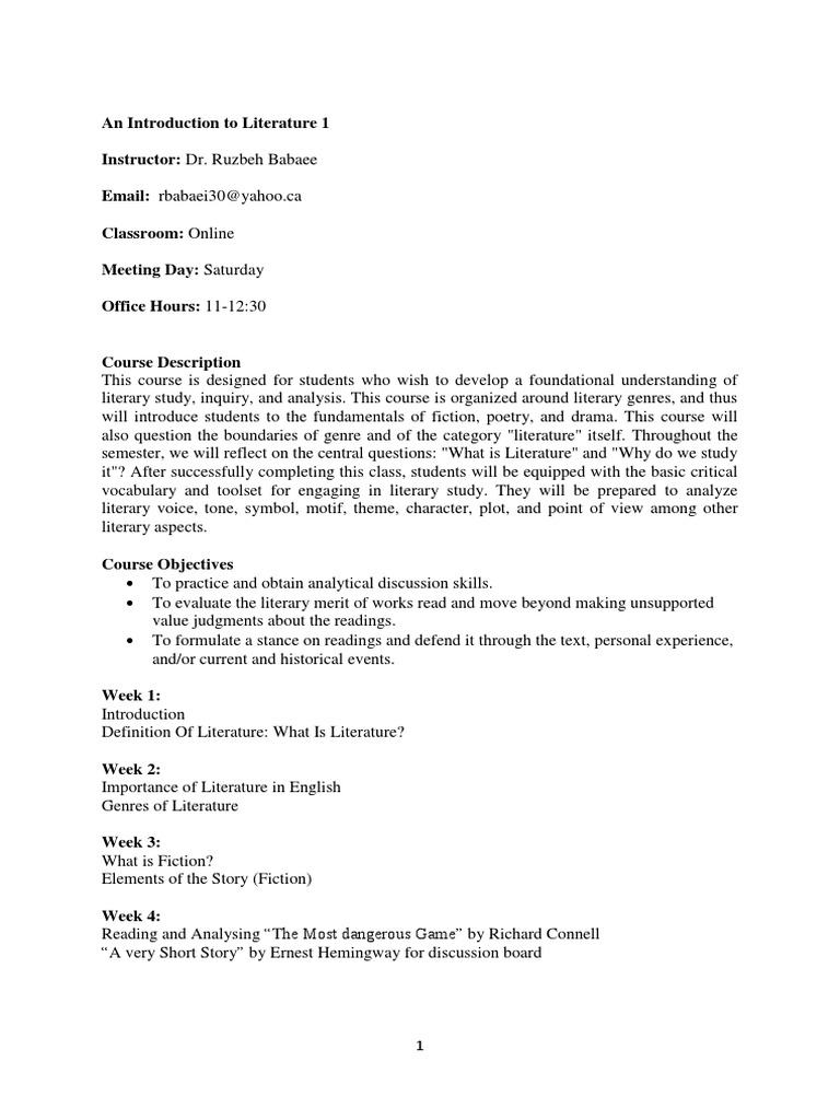 An Introduction To Literature PDF | PDF | Literary Criticism | Genre