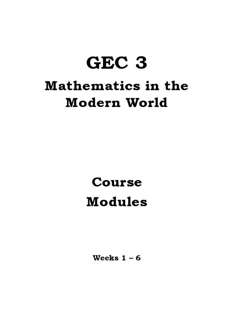 1s 2020 GEC-3-Modules-Week-1-6 PDF | PDF | Set (Mathematics) | Numbers