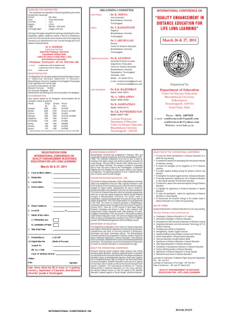 Bdu Cde Brochure | PDF | Distance Education | Educational Technology