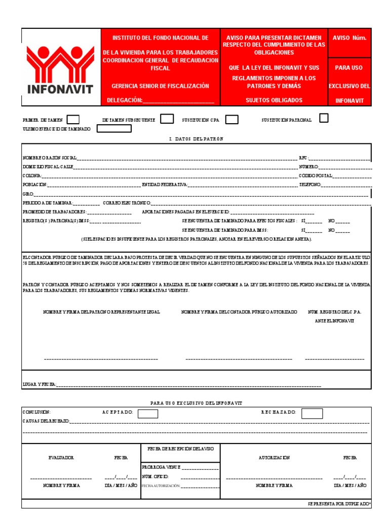 Aviso para Presentar Dictamen Infonavit | PDF | Business