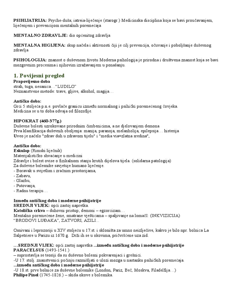 Skripta Za Ispit Psihijatrija | PDF