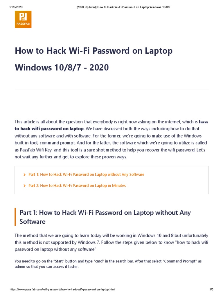 (2020 Updated) How To Hack Wi-Fi Password On Laptop Windows 10 - 8 - 7 ...
