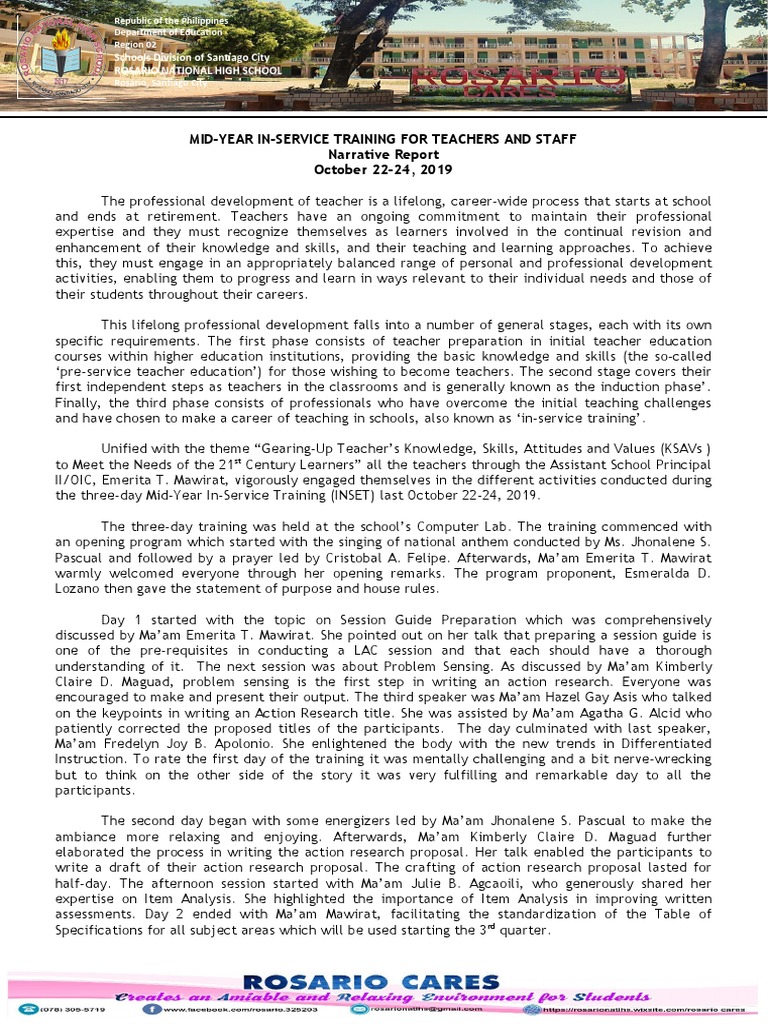 2019 Mid-Year INSET | PDF | Teacher Education | Teachers