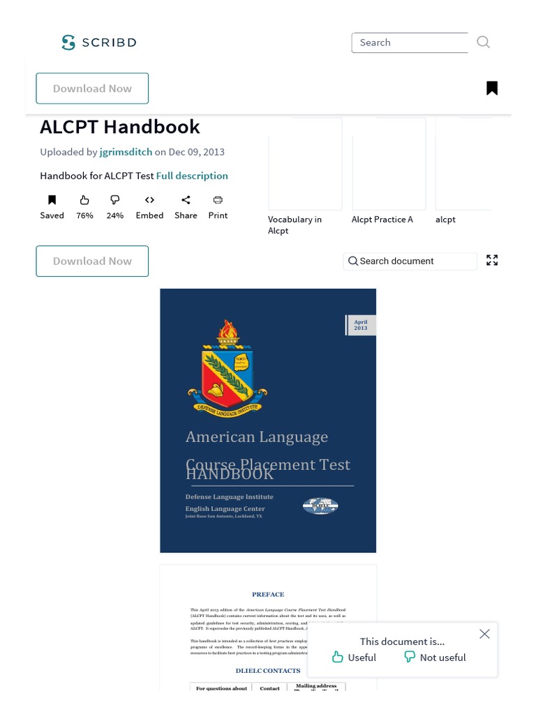 ALCPT Handbook - Educational Assessment - Psychology & Cognitive ...