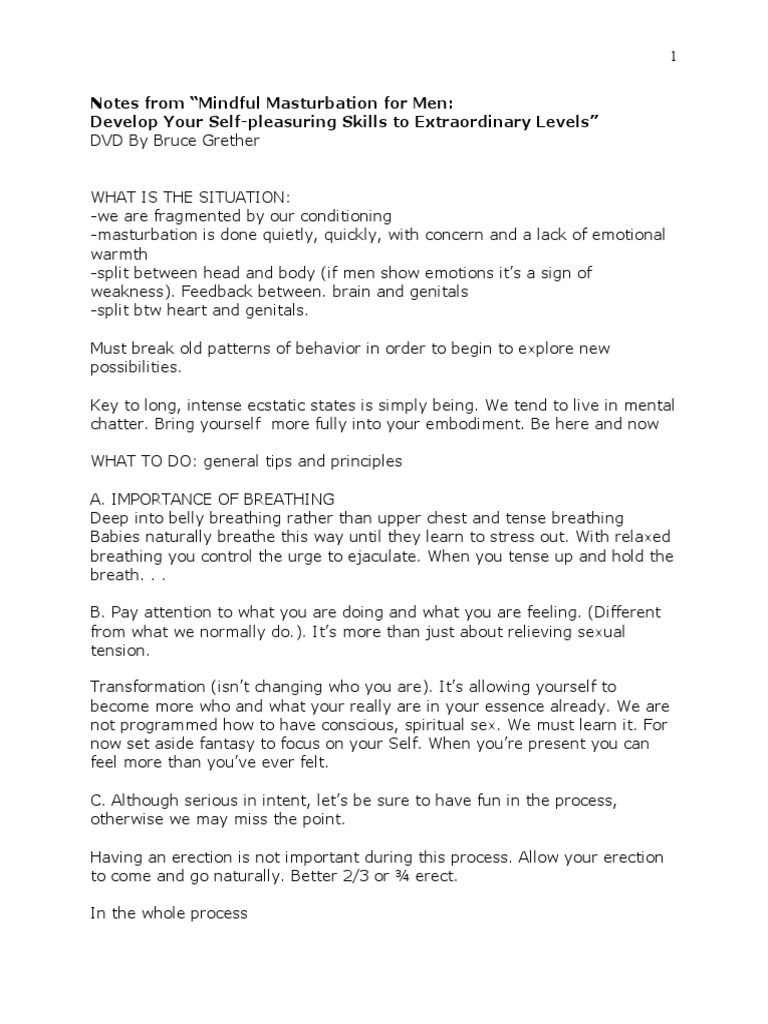 Notes From "Mindful Masturbation For Men: Develop Your Self-Pleasuring ...