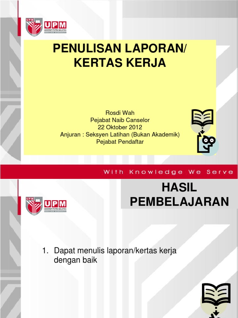 Penulisan Kertas Kerja Dan Laporan UPM | PDF