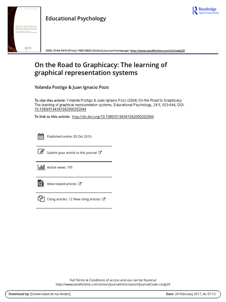 On The Road To Graphicacy The Learning of Graphical Representation ...
