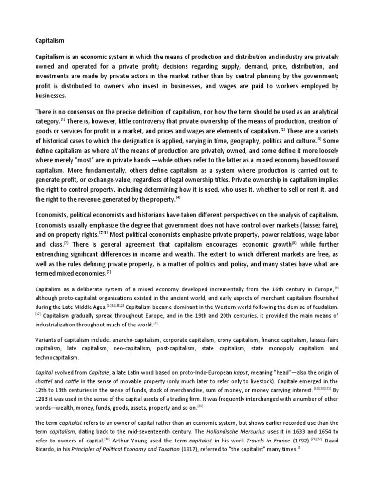 Capitalism | PDF | Capitalism | Economics