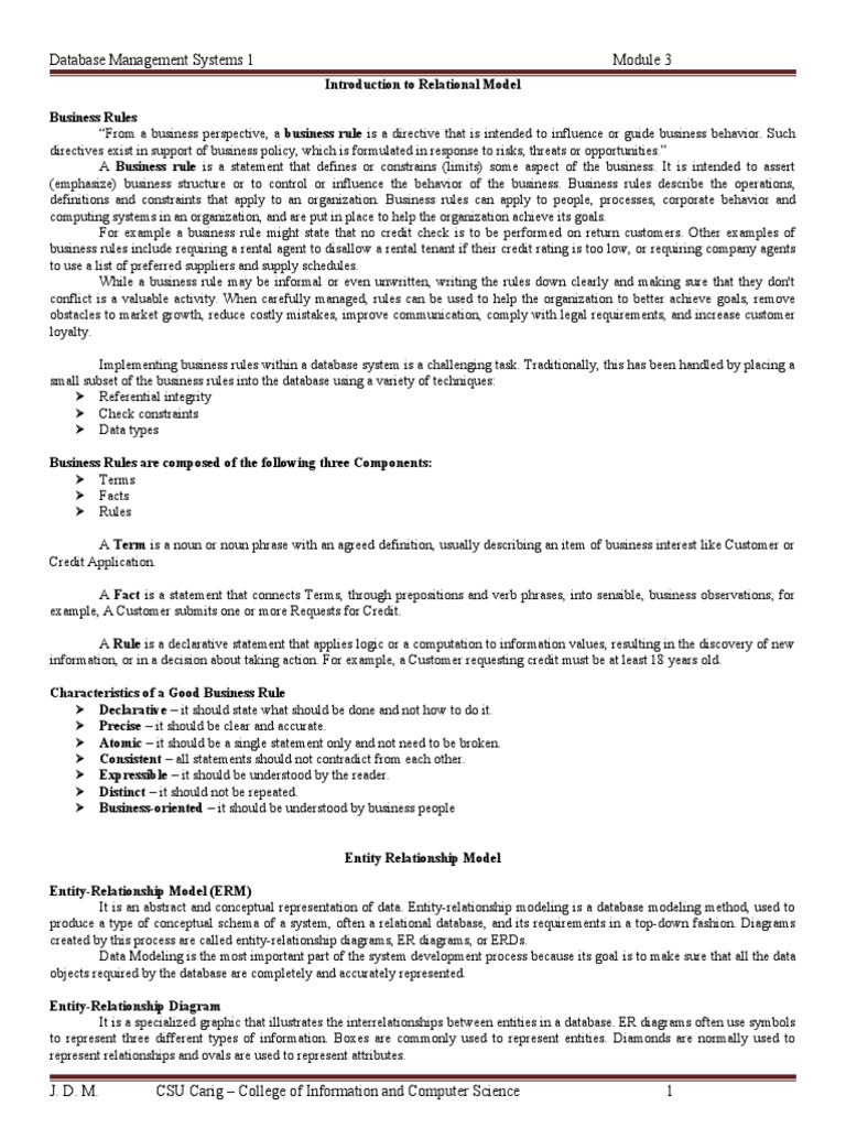 Module3 Database Management Sustems | PDF | Conceptual Model | Relational Database