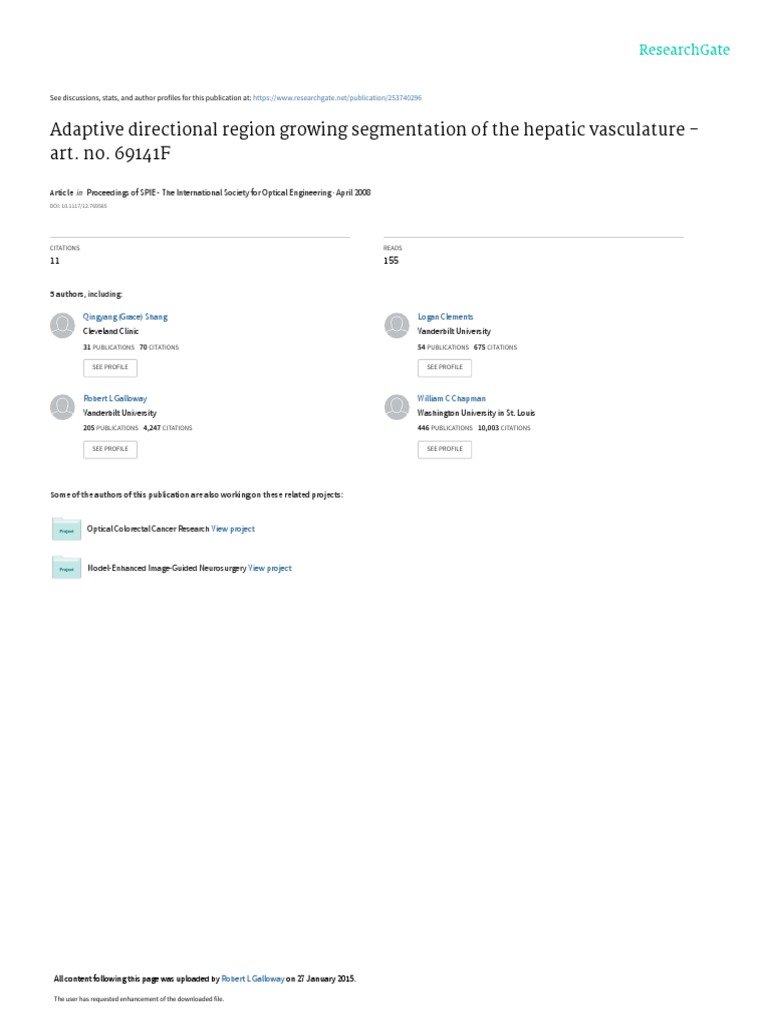 Adaptive Directional Region Growing Segmentation o | PDF | Vein | Image ...