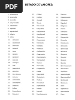 50 Valores Humanos Esenciales | PDF | Virtud | Psicología Social
