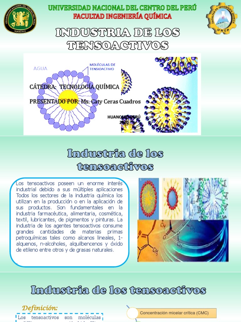 Industria y Clasificación de Tensoactivos | PDF | Tensioactivo | Detergente