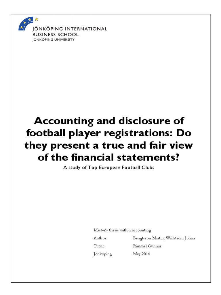 Accounting and Disclosure of Football Player Registrations | PDF ...