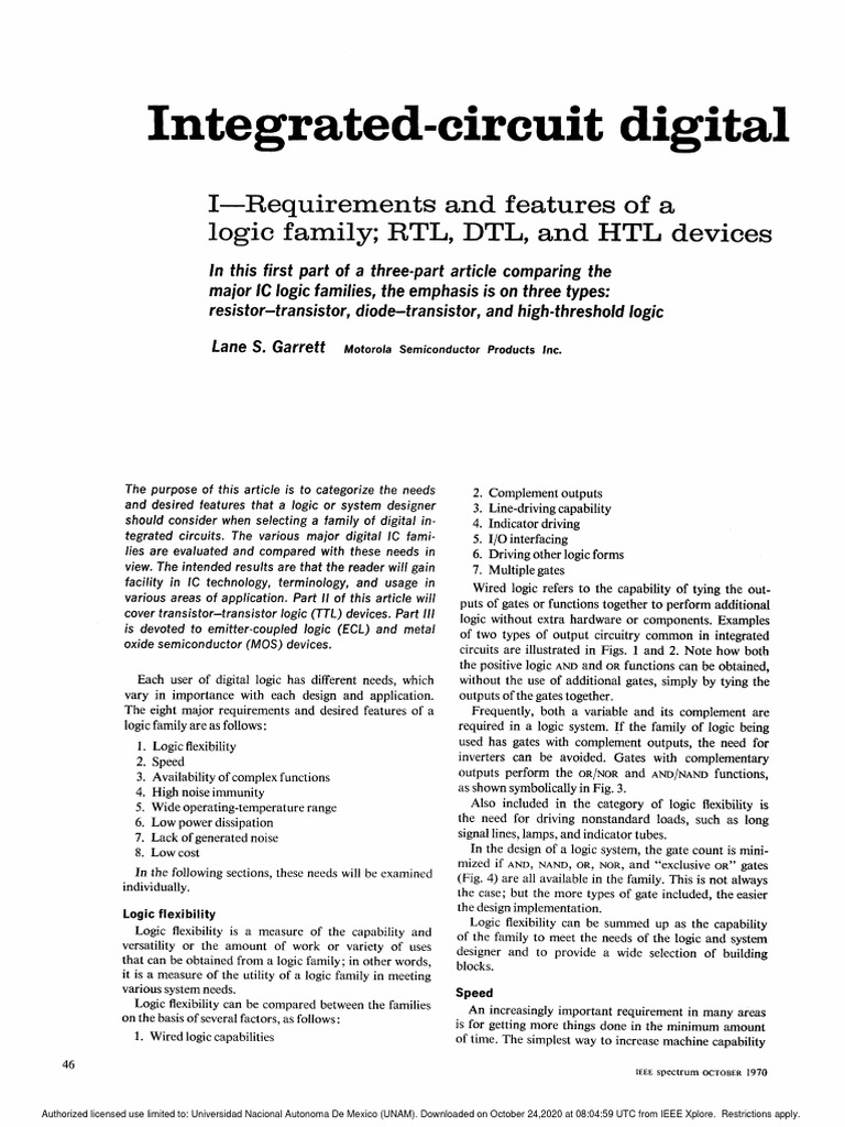 Integrated-Circuit: Digital | PDF | Logic Gate | Mosfet