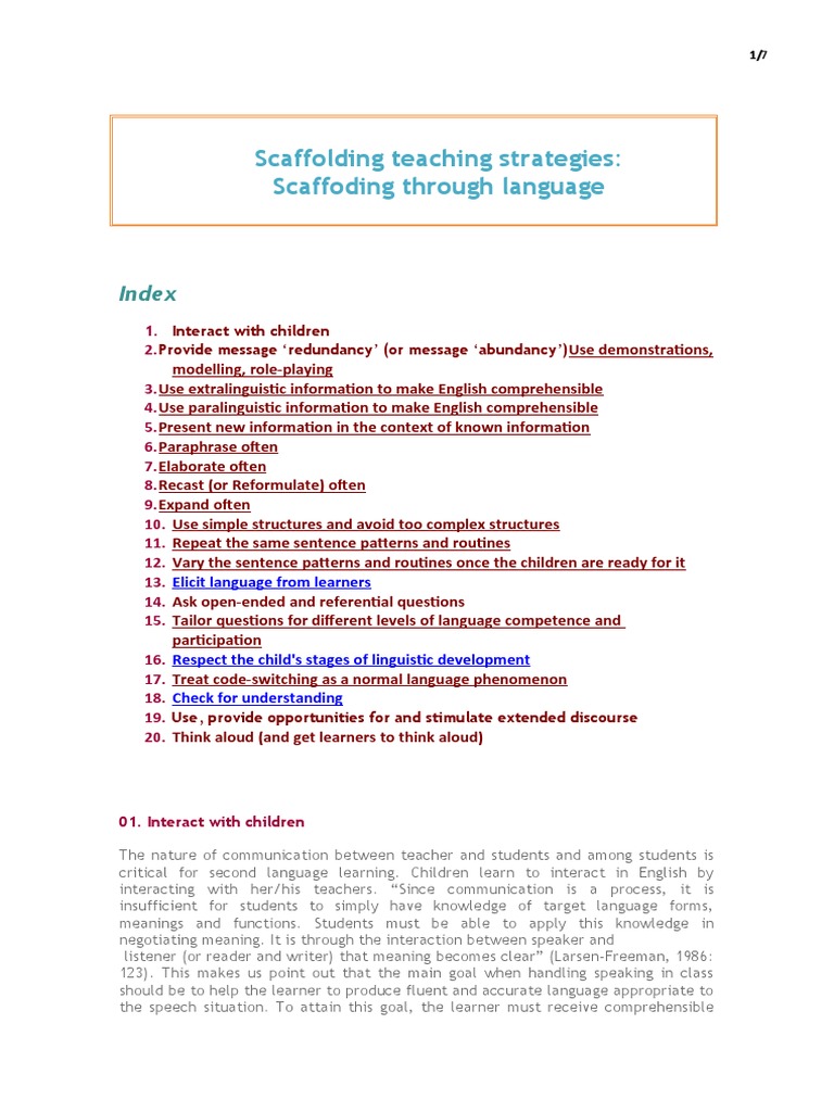 3 Scaffolding - Through - Language - v2 | PDF | Second Language ...
