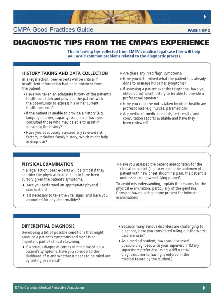 CMPA MR - Diagnostic - Tips-E (Dragged) | PDF | Physical Examination ...